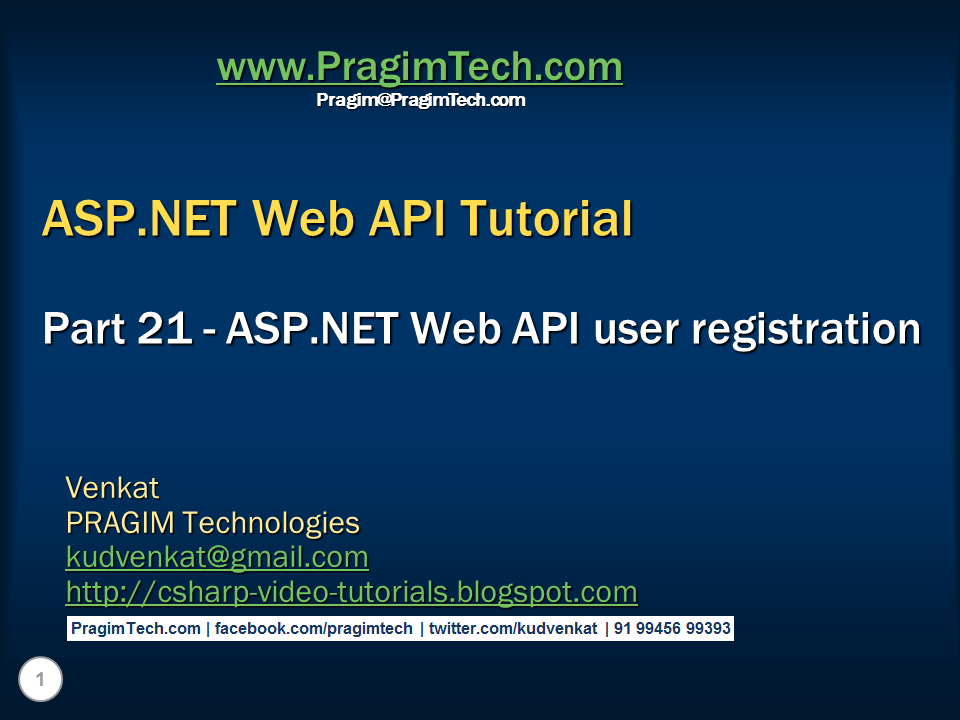 Sql Server Net And C Video Tutorial Aspnet Web Api User Registration
