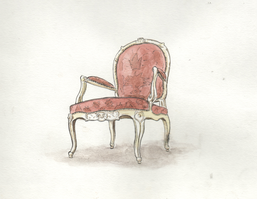 das sketches: King Louis XV Chair Drawing