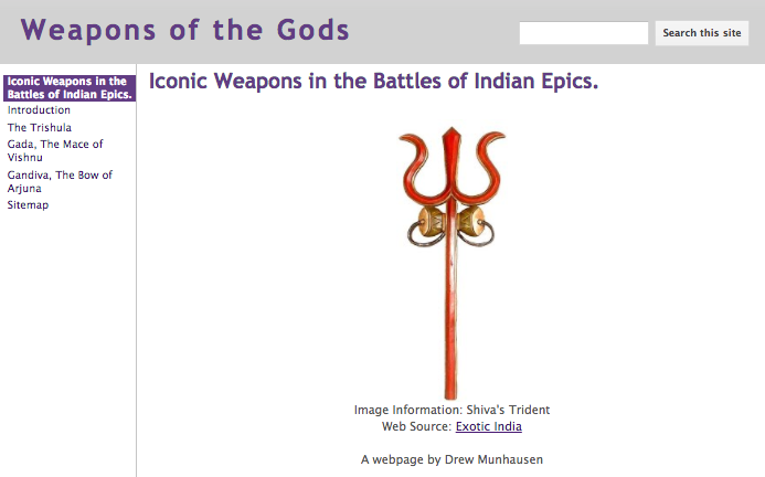 Indian Epics: Readings and Resources: Project Idea: Weapons of the Gods