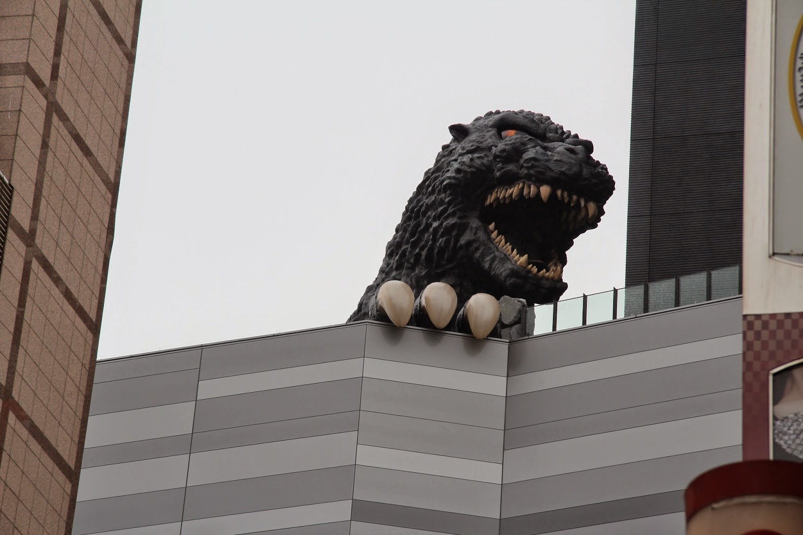 Giant Godzilla Head at Toho Cinemas in Shinjuku