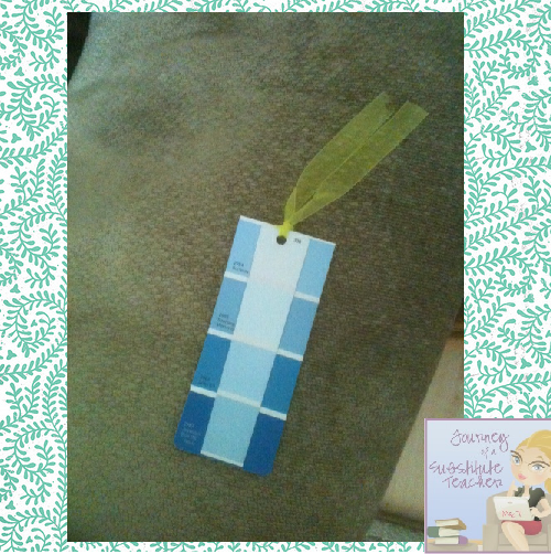 Paint Sample Bookmarks - Journey of a Substitute Teacher