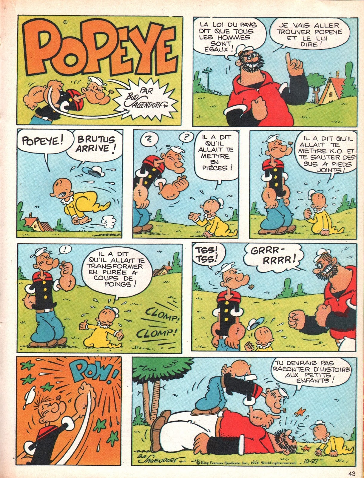 Les trésors de la flibuste: Popeye: Les BD blocs de Pif - 1982