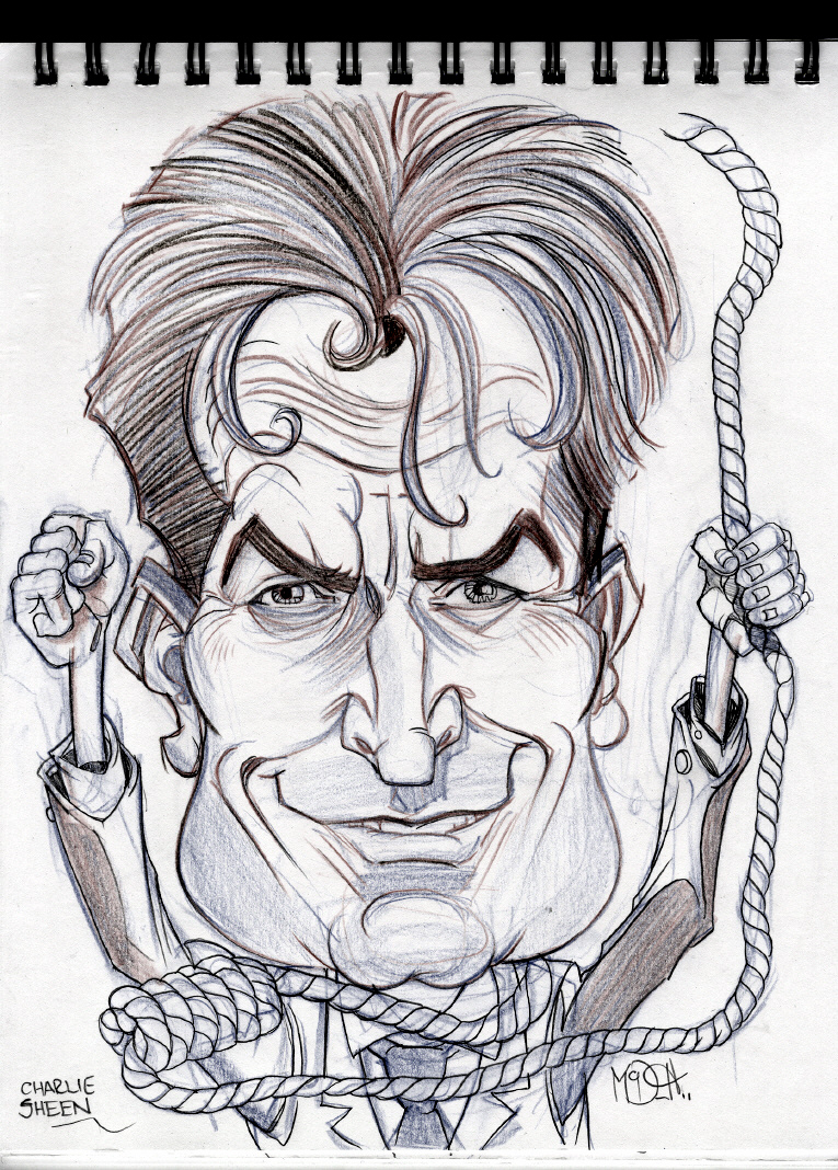 Sketches and Scribbles by Jim McDermott: Caricature Sketch of Charlie Sheen