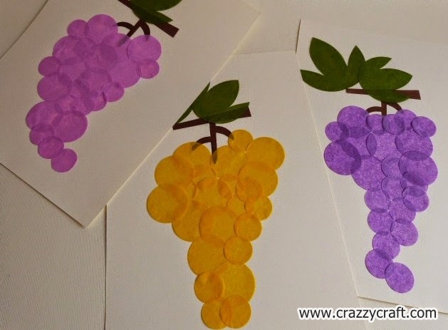 APPLICATION GRAPES FROM COLOURFULL PAPER - crazzy craft