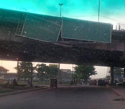 Yay! Dilapidated signage has been removed by Lagos state Govt (photos)