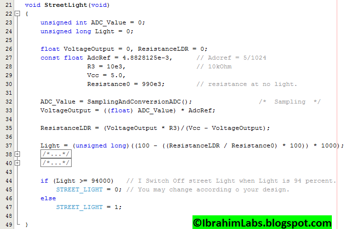 Figure 4. Streetlight Function.