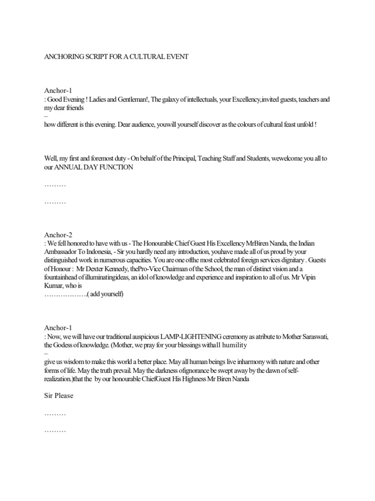 anchoring script for dance - Scribd india