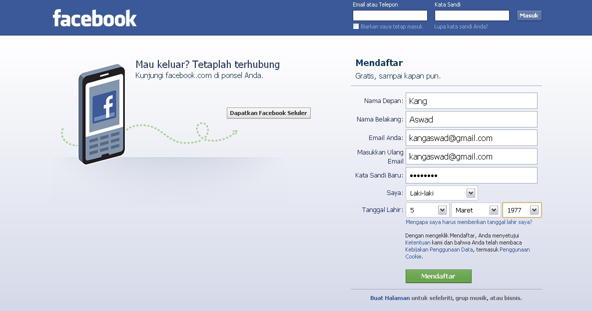 Cara Membuat Akun Facebook Untuk Organisasi Akun Sudah Untuk Mendaftar ...