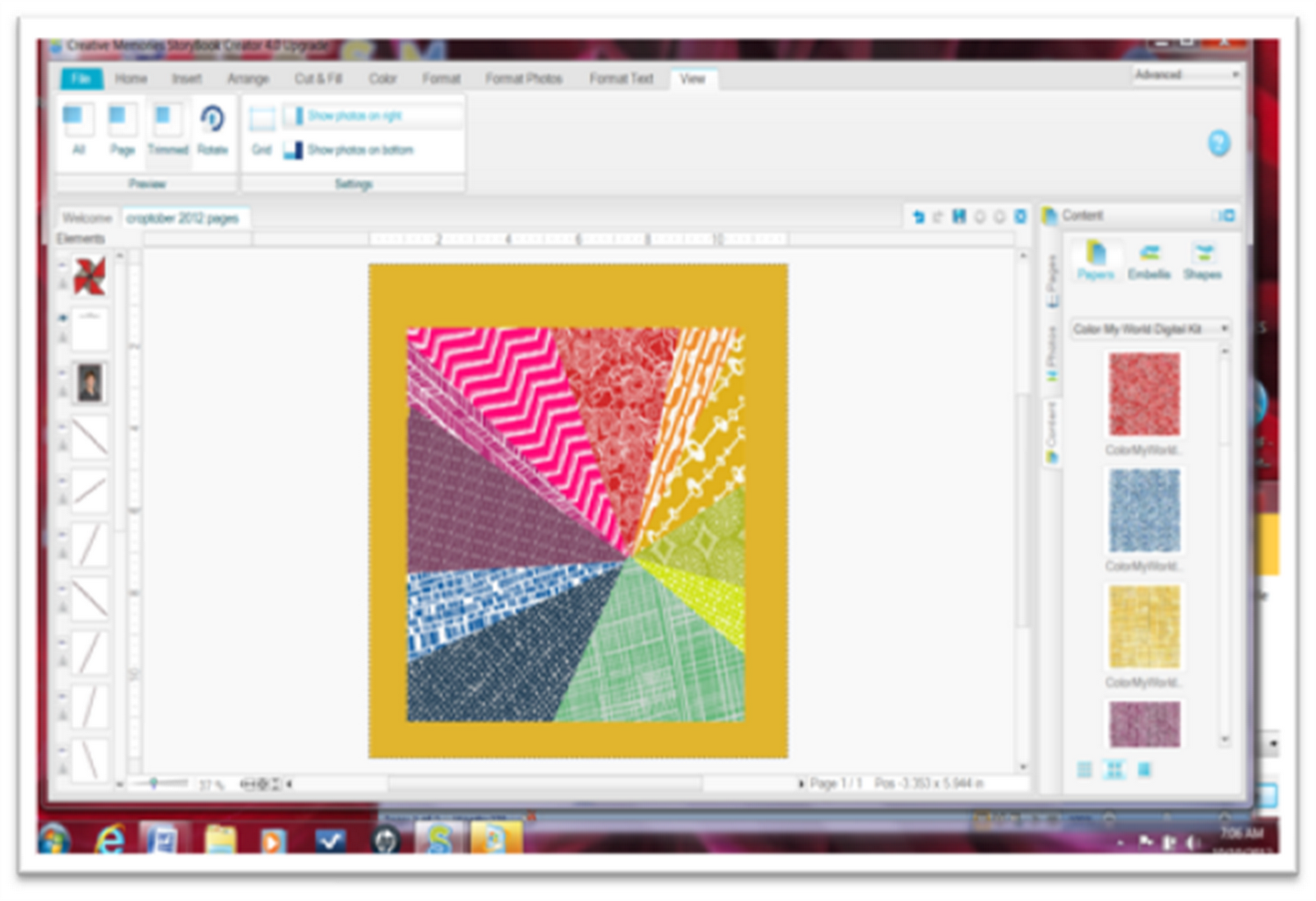 Sher Your Scraps: Croptober Lesson #4: Starburst