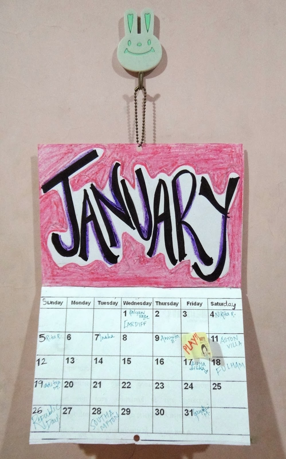 DIY: Wall Calendar - The Pretty City Girl | Indian Travel & Lifestyle Blog