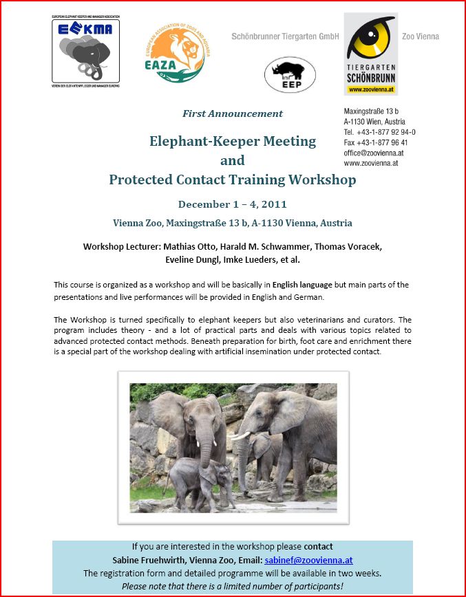 Zoo News Digest: Elephant Protected Contact Training Workshop
