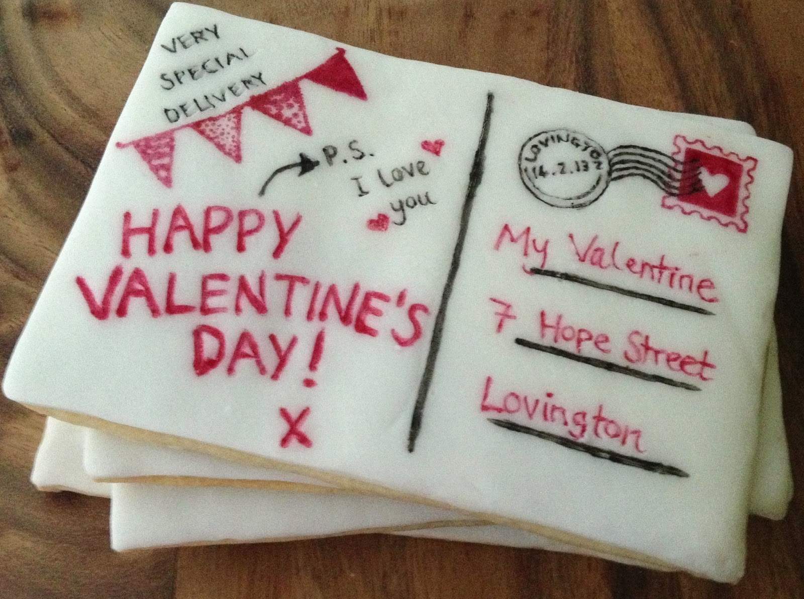 Domestic Sluttery: Baking for Beginners: Valentine's Postcard Biscuits