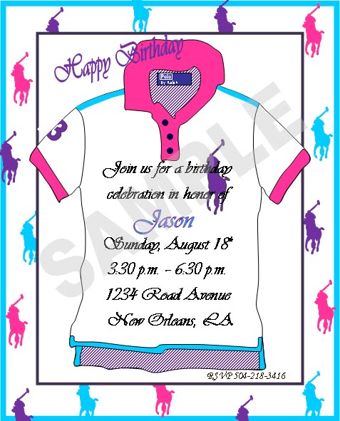 Solutions...Event Design by Kelly: Polo Invitations for Girls
