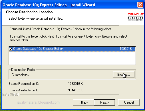 Installing Oracle Database 10g Express Edition | JAVAbyNATARAJ