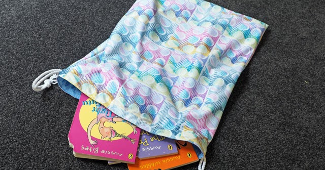 Threading My Way: Drawstring Library Bag