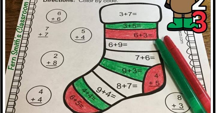 Christmas Color By Number Basic Addition Facts For Your Wonderful ...