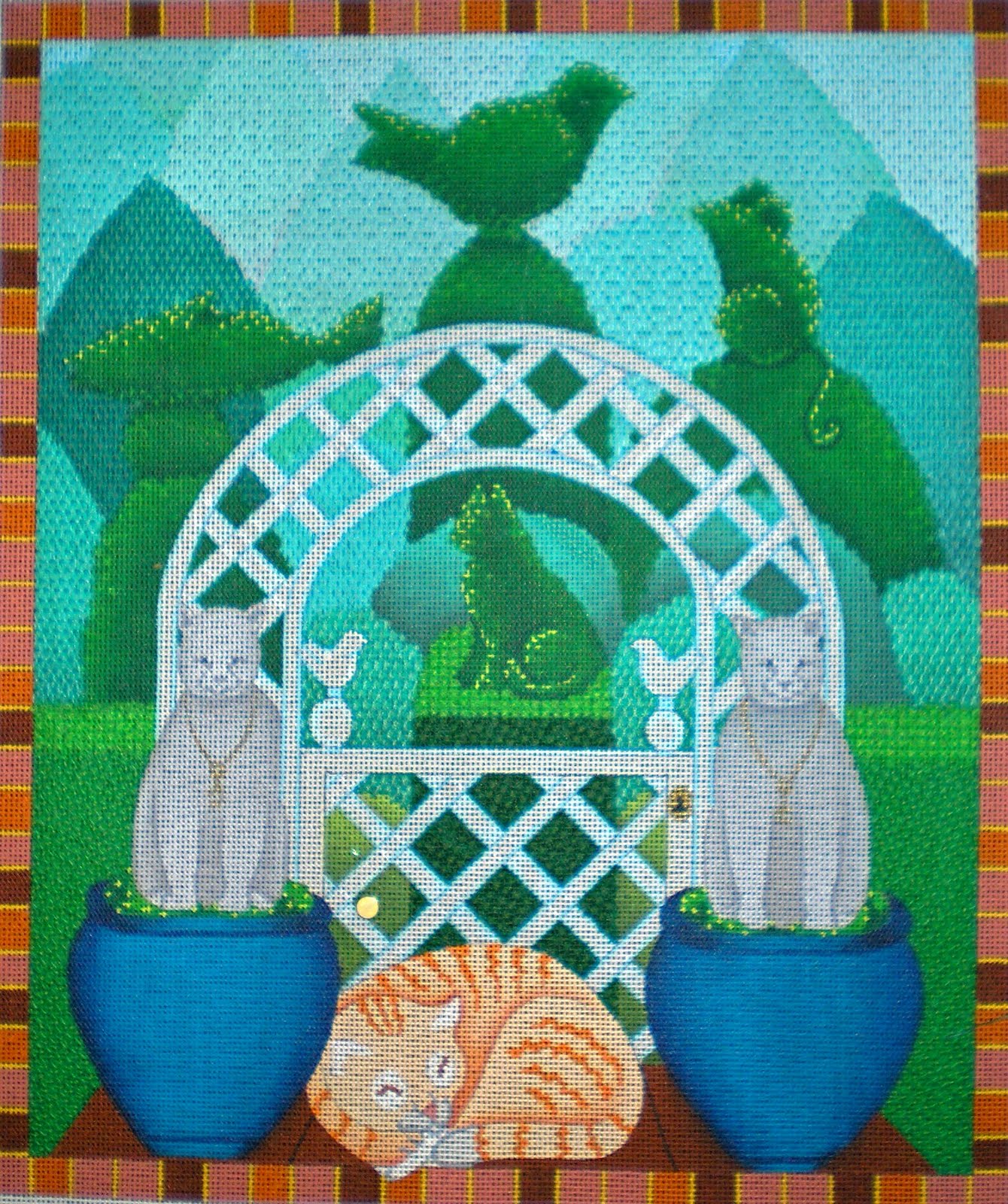 WELCOME to the CHILLY HOLLOW NEEDLEPOINT ADVENTURE: Cat Topiary Garden ...
