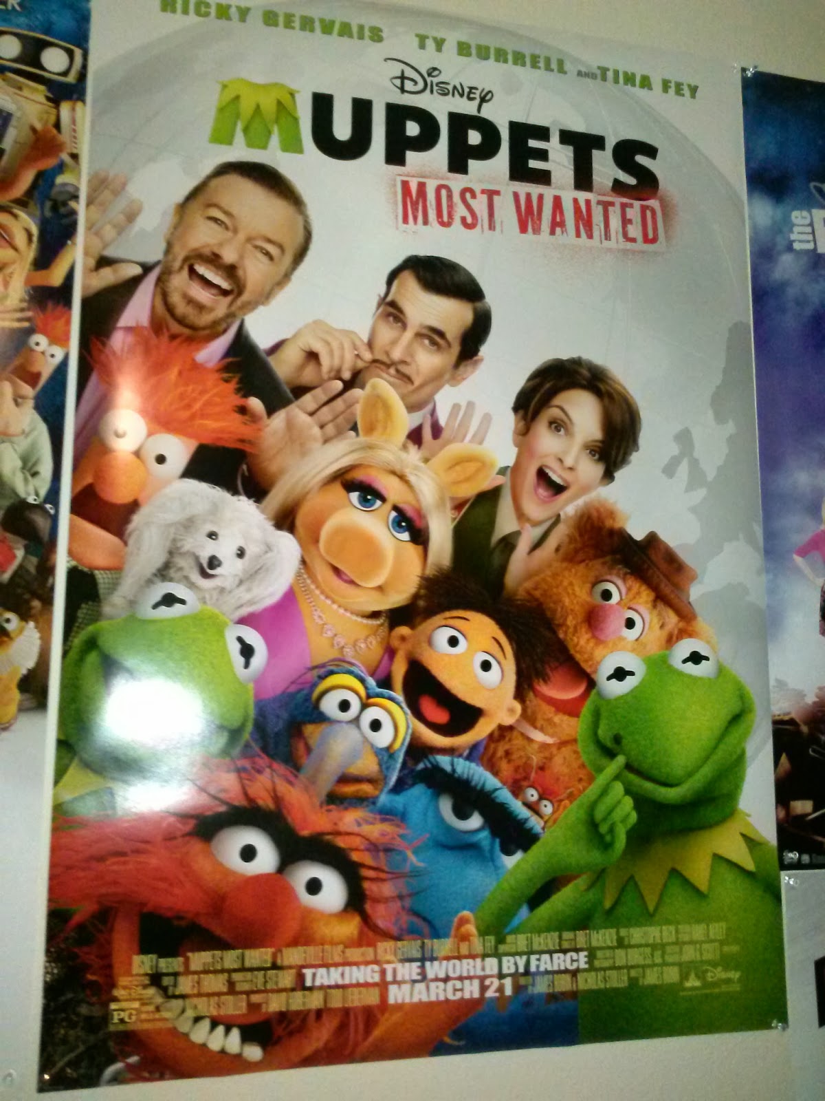 My movie posters for The Muppets and Muppets Most Wanted.