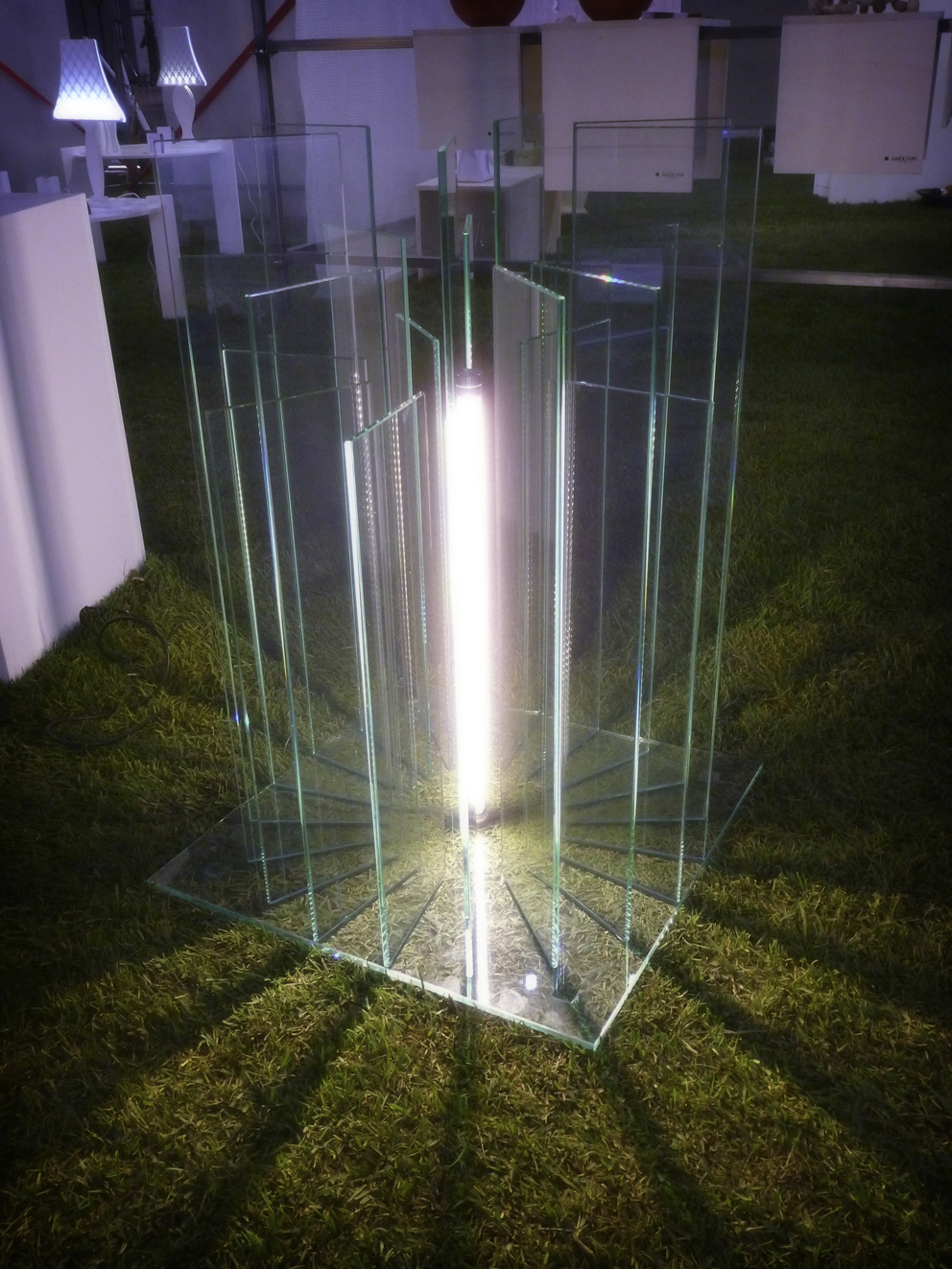 Lampada plexiglas led fibre ottiche neon