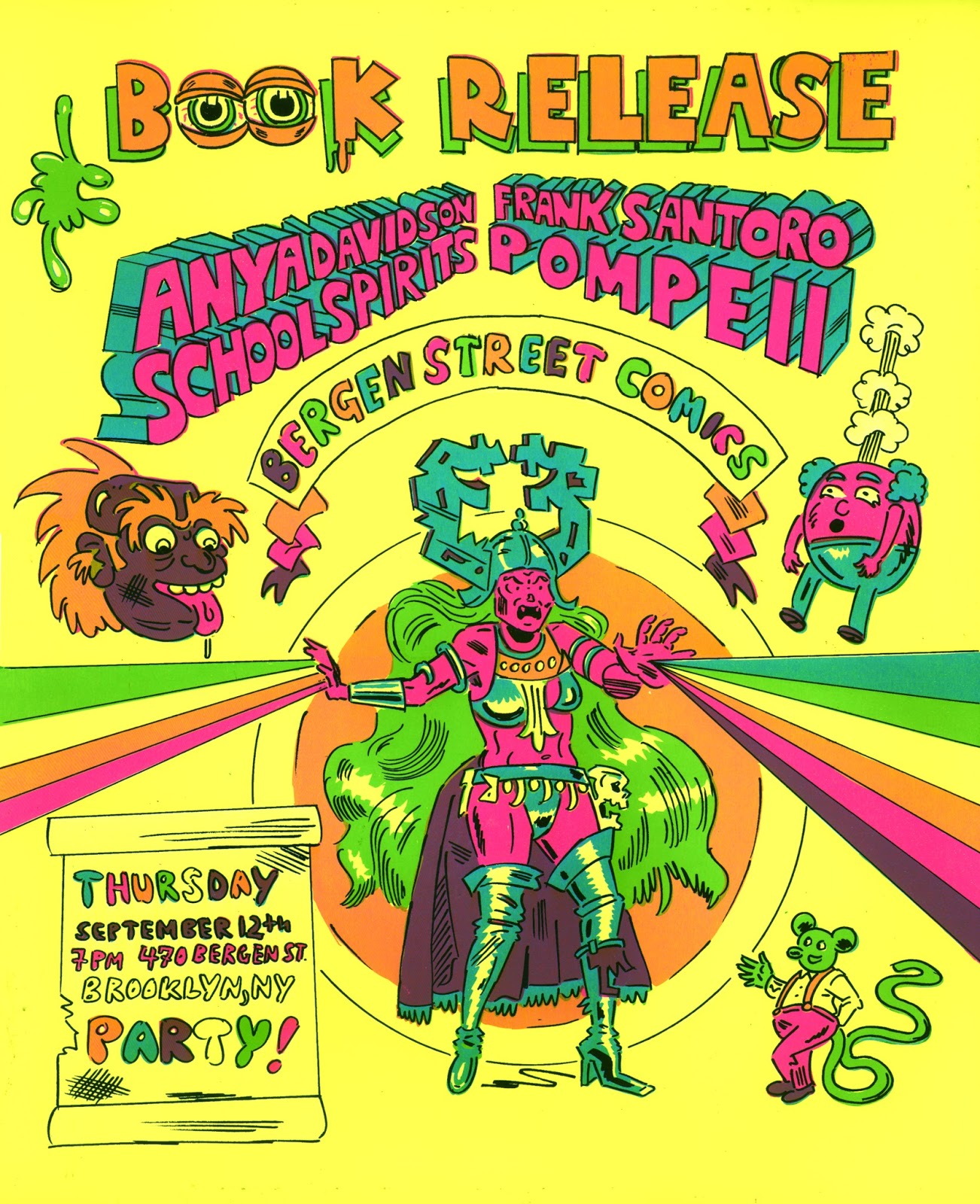 Anya Davidson: Screen Printed Posters for my book release on yellow and ...