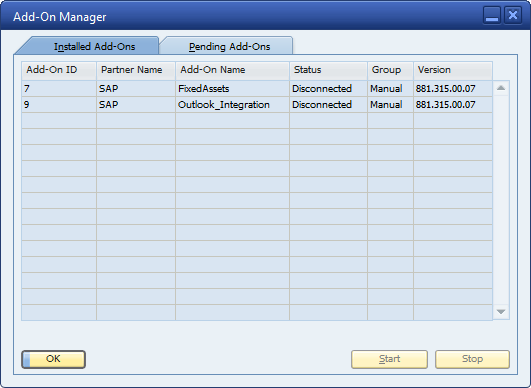 SAP Business One: Addon