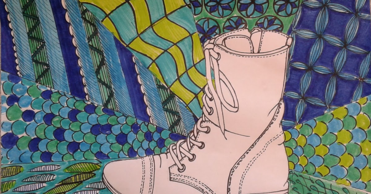 a faithful attempt: Observational Shoe Contour Drawing with Patterns