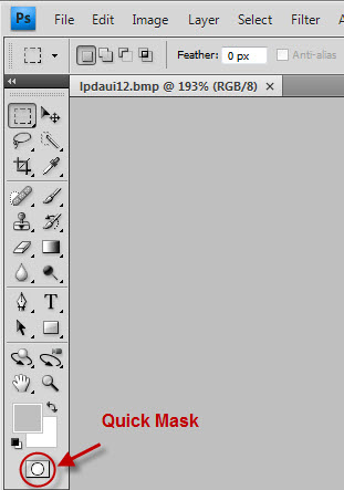 Seleksi dengan quick mask