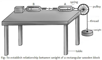 To establish relationship between weight of a rectangular wooden block ...