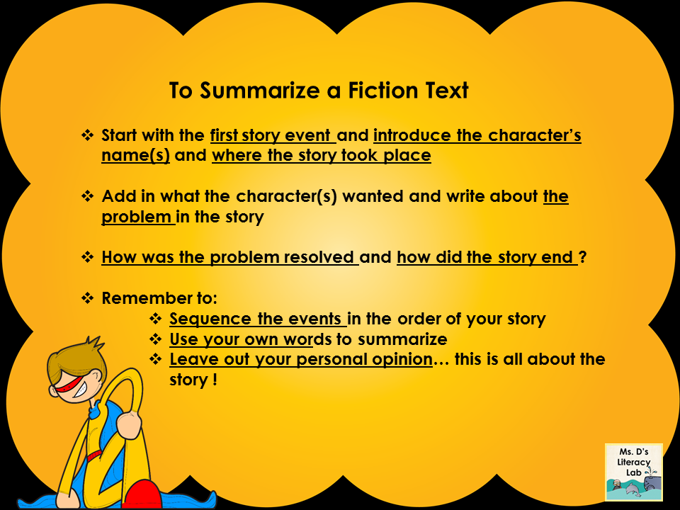 Super Summarizing in Fiction and Nonfiction Text | Adventures in ...