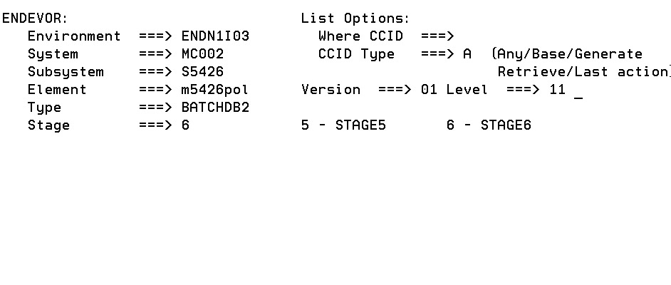 ENDEVOR - MAINFRAME PROGRAMES