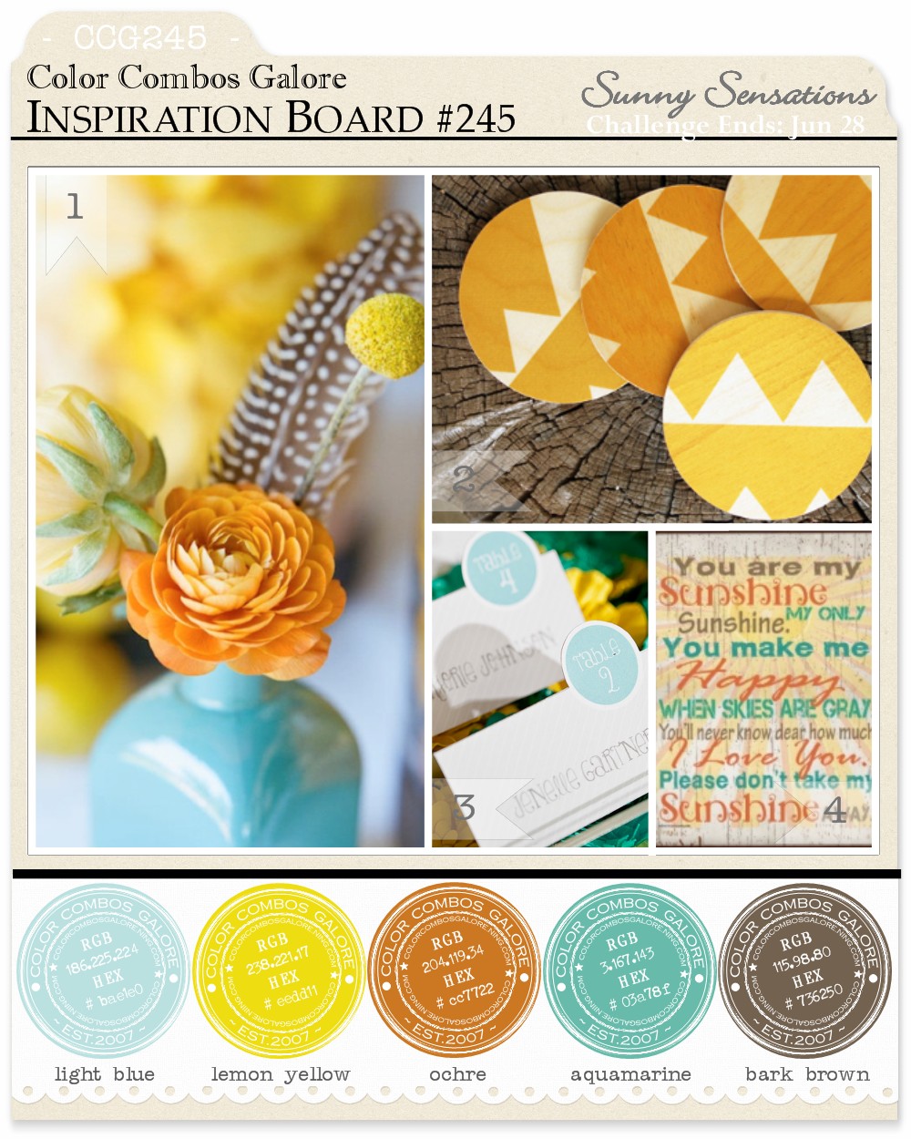 Creating Chaos: Color Combos Galore #245 - Sunny Sensations