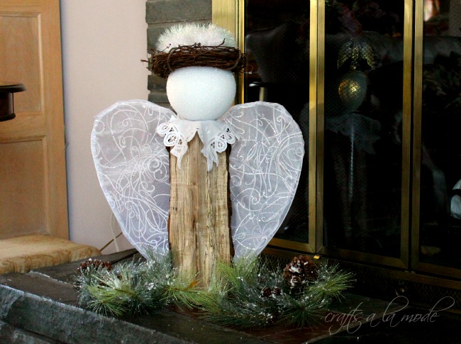 How to Make a Wood Log Angel - Crafts a la mode