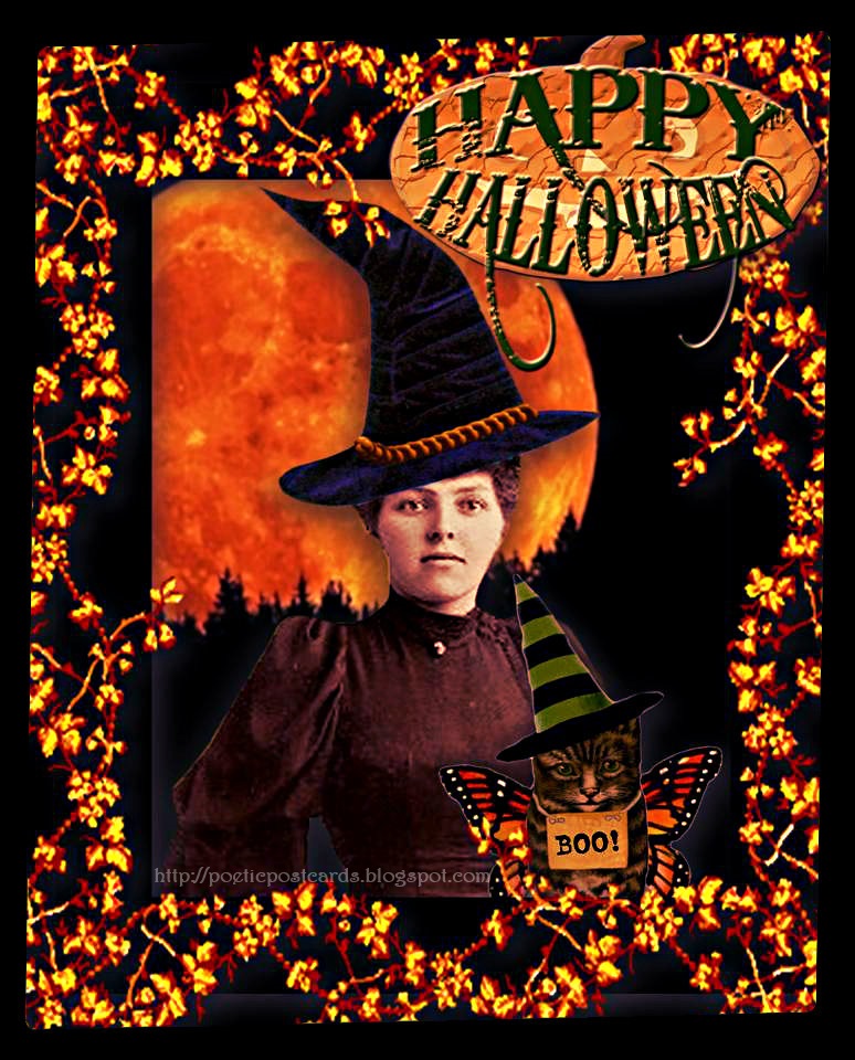 Poetic Postcards : When witches go riding and black cats are seen