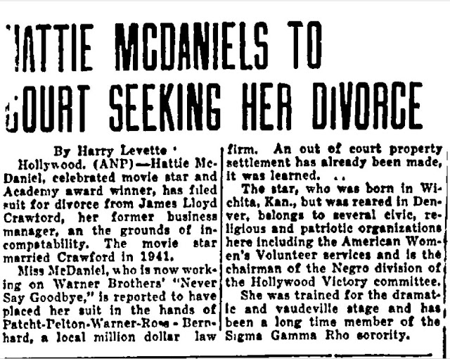 Jeannette's take on life: Actress Hattie McDaniel’s Marriages 1. Howard ...