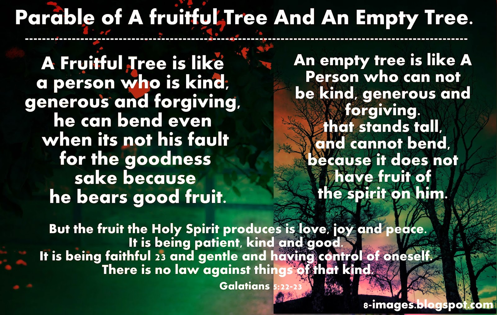 Parable Of an Empty Tree And A Fruitful Tree. - Quotes