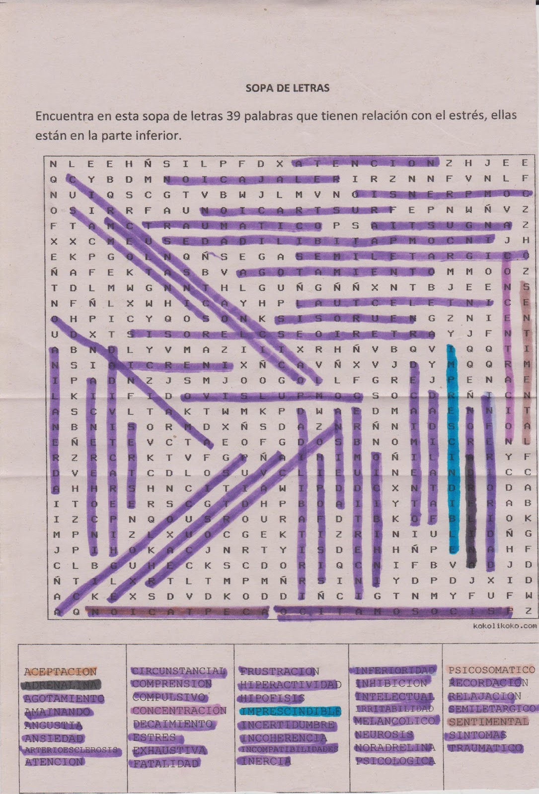 Orientacion Vocacional: SOPA DE LETRAS ORIENTACIÓN VOCACIONAL SOBRE EL ...