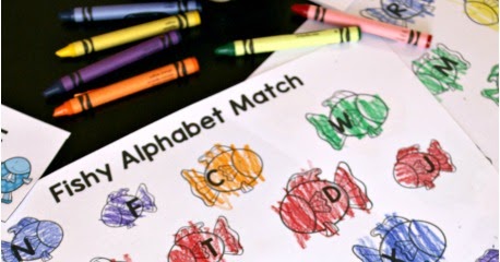 Fishy Fun Letter Matching Worksheet | School Time Snippets