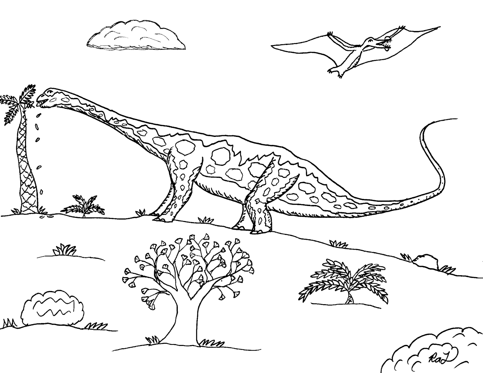 Robin's Great Coloring Pages: Brontomerus and Maaradactylus