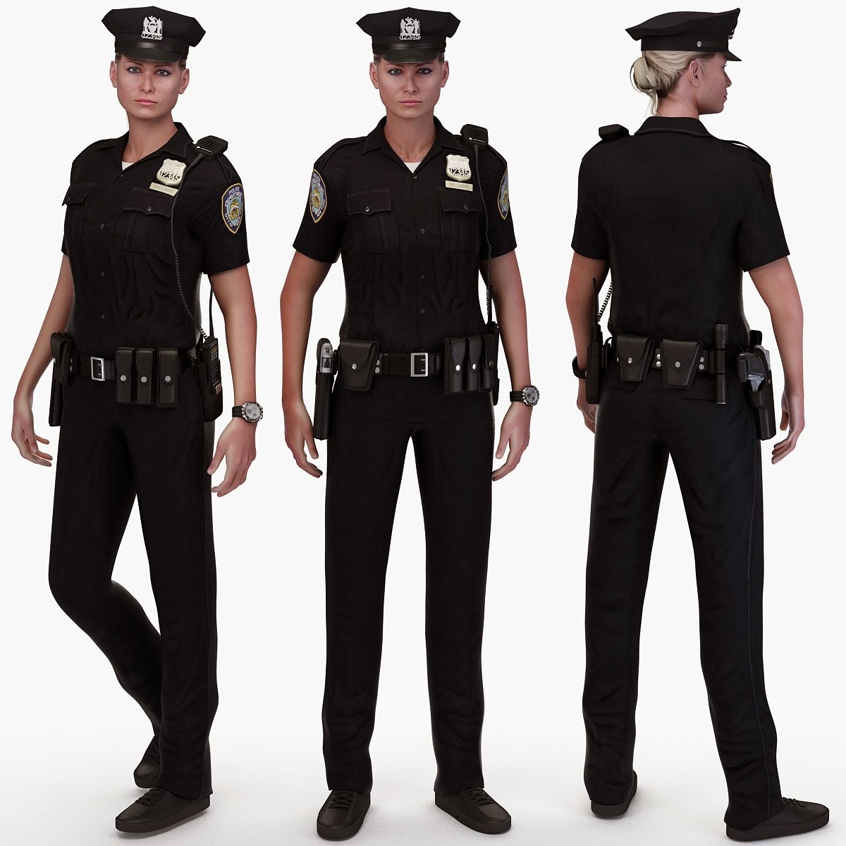 3D.ART.Reactor: 3D Model Police Officer White Female