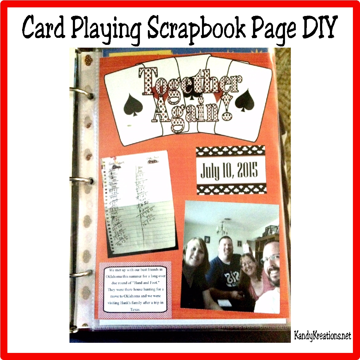 DIY Party Mom: Card Game Scrapbook Page
