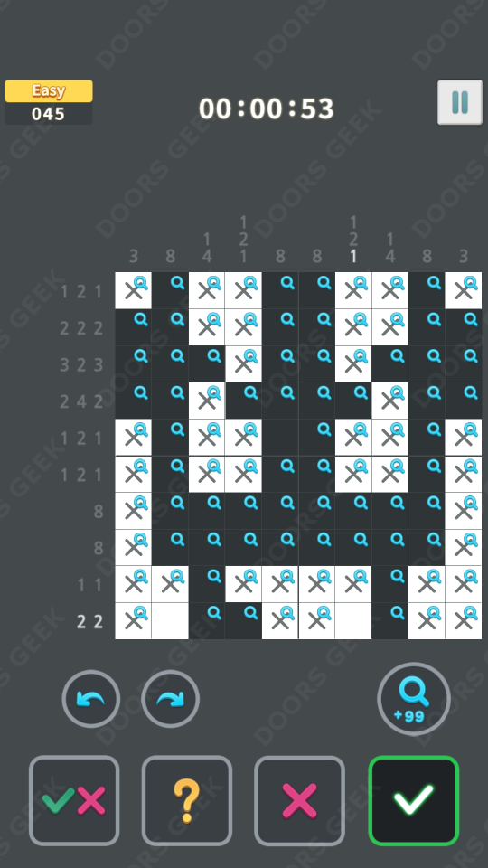 Nonogram King Easy Level 45 Solution ~ Doors Geek