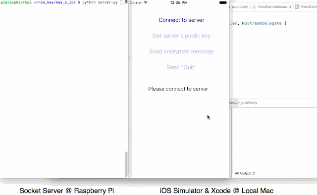 Study Raspberry Pi: Sending RSA encrypted message - From iOS device to Python socket server ...