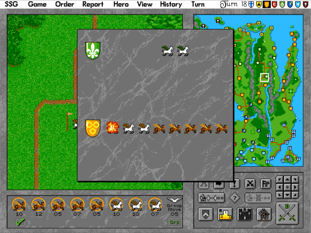 The Best Games Ever: Warlords 2 - Battle Screen Screenshot