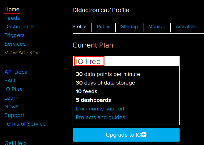 ArduinoBlocks: Dashboard MQTT con Adafruit IO y ArduinoBlocks