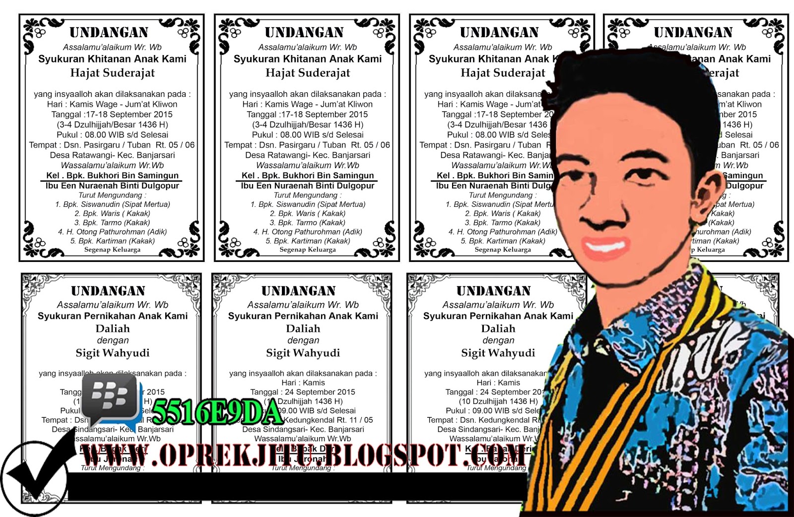 DOWNLOAD CONTOH UNDANGAN HAJATAN UNTUK MIE DAN UNDANGAN PUPUTAN ...