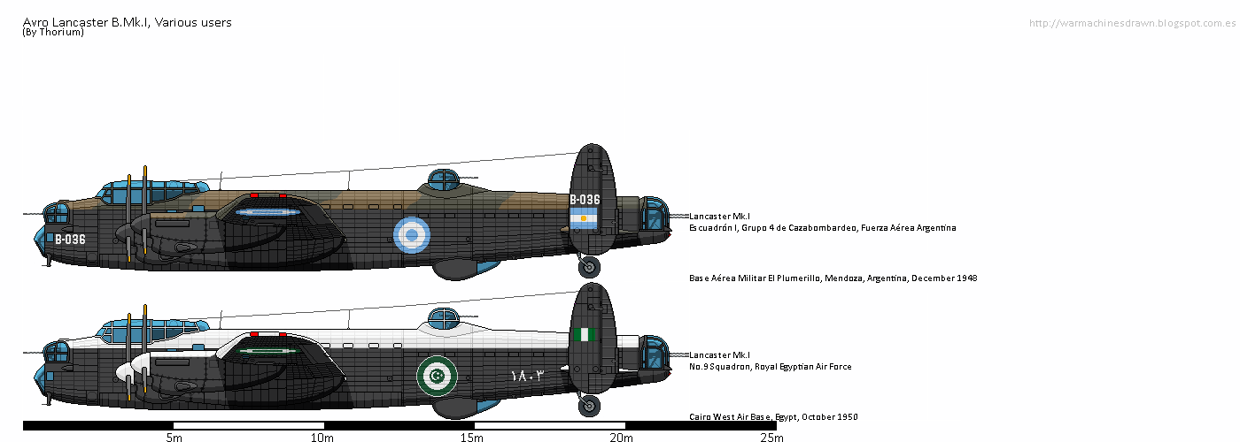 War Machines Drawn: Avro Lancaster - Argentinean & Egyptian users