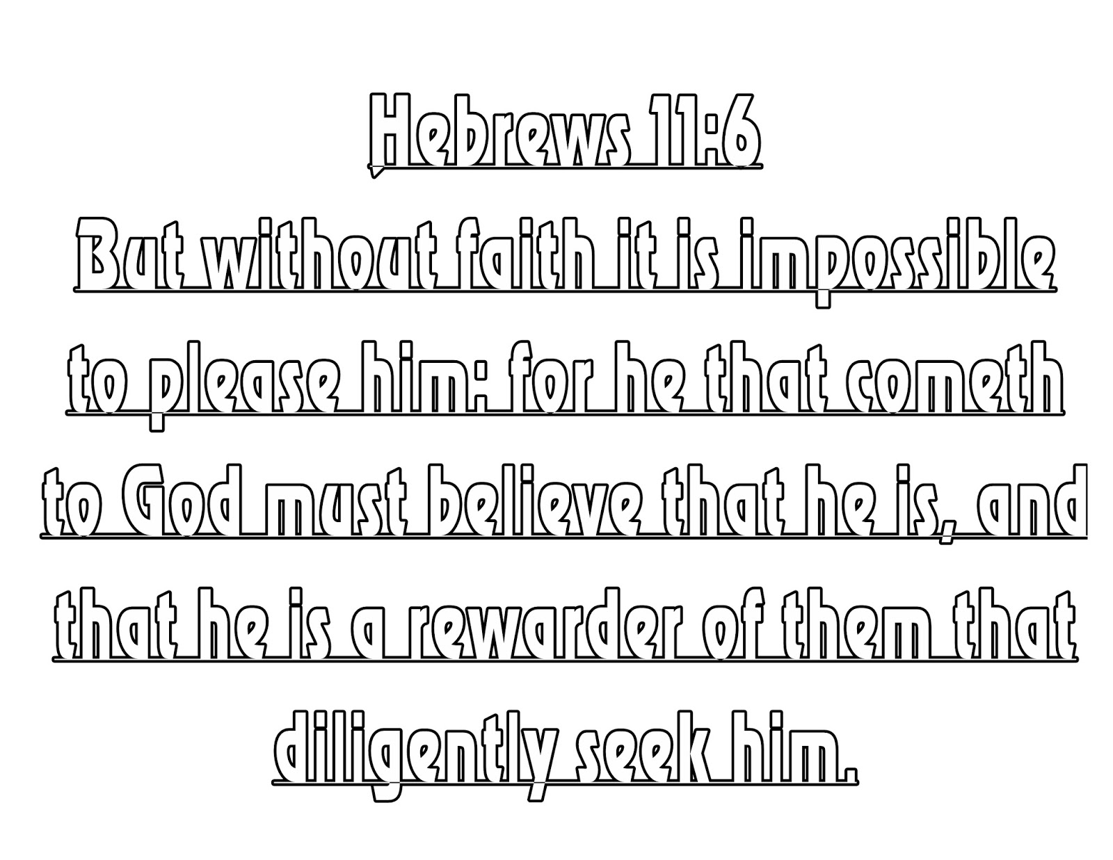 Children's Gems In My Treasure Box: Hebrews 11:1- 7 Bubble Letter Verses