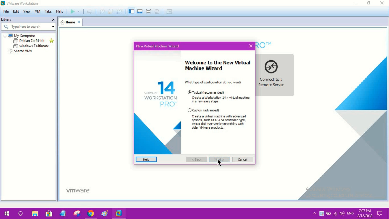 4 click on create a new virtual machine and select the typical for ...