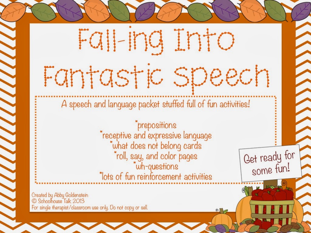 Schoolhouse Talk!: Fall-ing Into Fantastic Speech