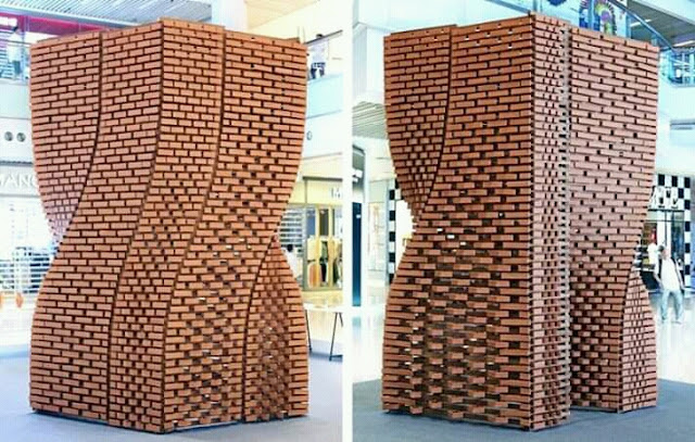 Twisted brick work columns